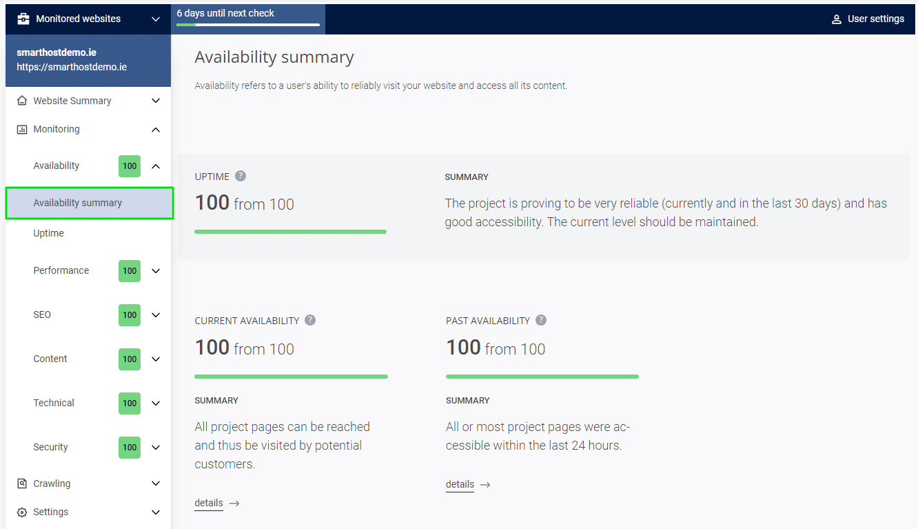 Website Quality Monitoring Availability | SmartHost Knolwedgebase